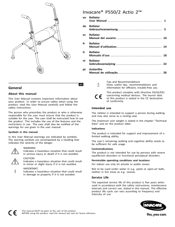 Invacare P550/2 Actio 2 Gebrauchsanweisung | Manualzz