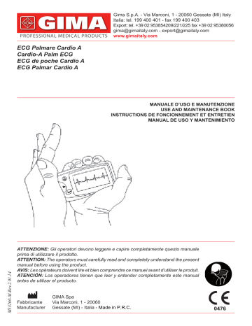 Gima Cardio-A Use And Maintenance Book | Manualzz