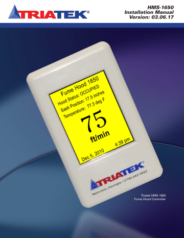 TRIATEK HMS-1650 Installation Manual | Manualzz