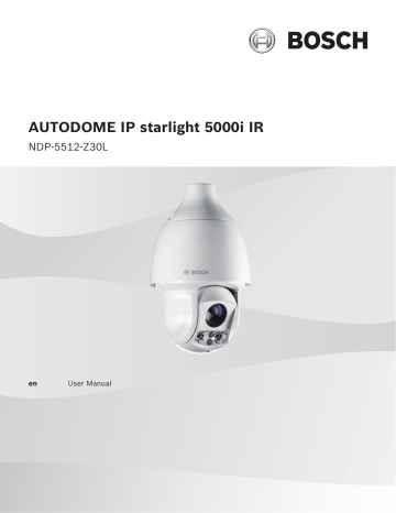 Bosch AUTODOME IP starlight 5000i IR User Manual | Manualzz