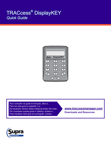 Supra TRACcess DisplayKEY Quick Manual | Manualzz