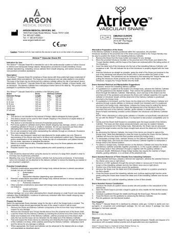 Argon Atrieve Vascular Snare-Kit Bedienungsanleitung | Manualzz