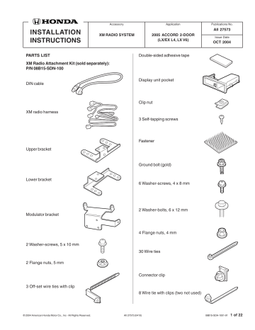 Honda 08B15-SDN-100 Installation Instructions Manual | Manualzz