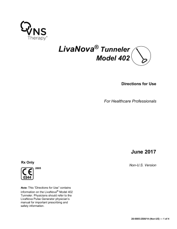 VNS Therapy LivaNova Tunneler 402 Directions For Use | Manualzz
