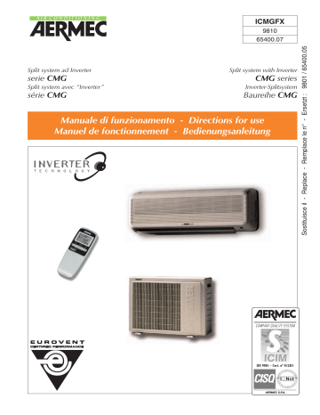 AERMEC Inverter Technology CMG Series Directions For Use Manual | Manualzz