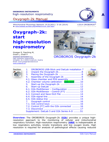 Oroboros Instruments Oxygraph-2k Manual | Manualzz