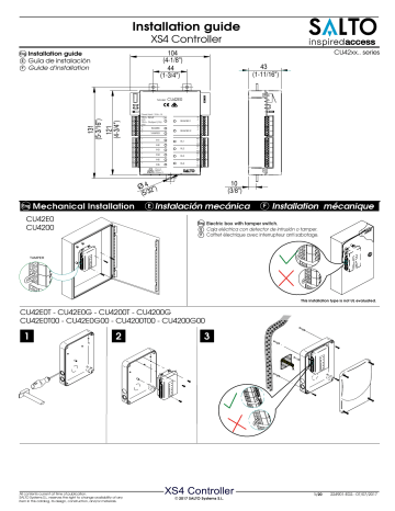 Salto XS4 CU4200, XS4 CU4200G, XS4 CU42E0 Installation Manual | Manualzz