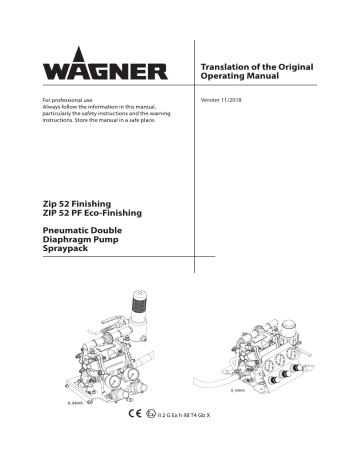 WAGNER ZIP52 Finishing, ZIP52 PF Eco-Finishing Operating Manual | Manualzz
