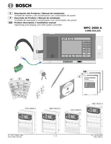 Bosch MPC 2000 A Product Description/Installation Manual | Manualzz
