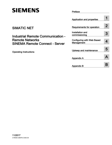 Siemens SINEMA Remote Connect Operating Instructions Manual | Manualzz