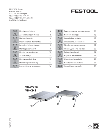 Festool VB-CMS, VB-CS 50, VL Assembly Instructions | Manualzz
