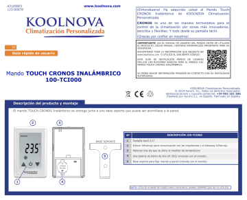 koolnova 100-TCI000 Manual de usuario | Manualzz