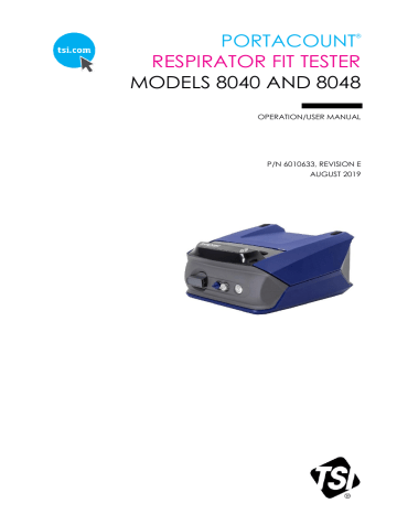 TSI Instruments PORTACOUNT 8048 Operation User's Manual | Manualzz