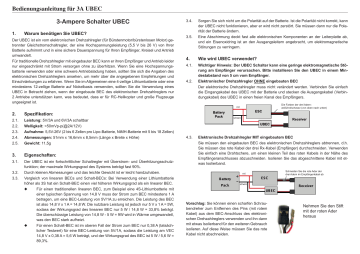 Hobbywing 3A UBEC Bedienungsanleitung | Manualzz
