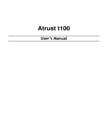Atrust t100 User Manual | Manualzz