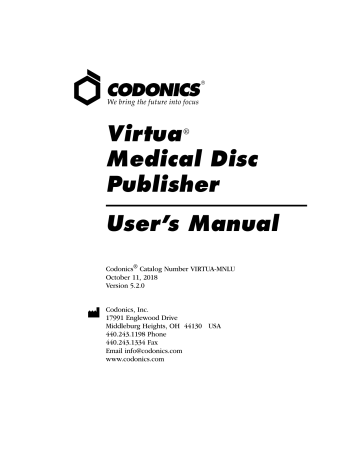 Codonics Virtua User Manual | Manualzz
