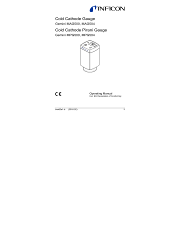 Inficon Gemini MAG500, Gemini MPG504 Operating Manual | Manualzz