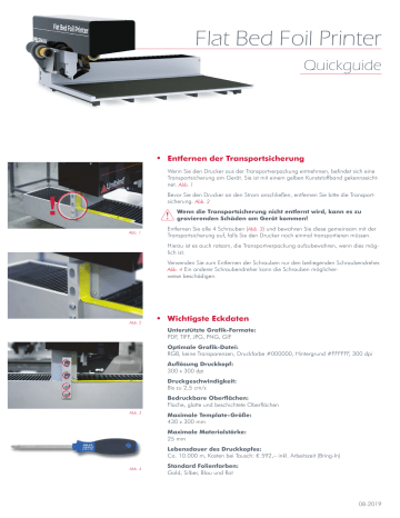 Peleman Flat Bed Foil Printer Kurzanleitung | Manualzz