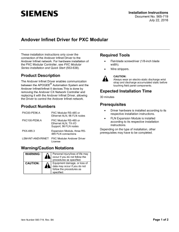 Siemens PXC00-PE96.A Installation Instructions | Manualzz