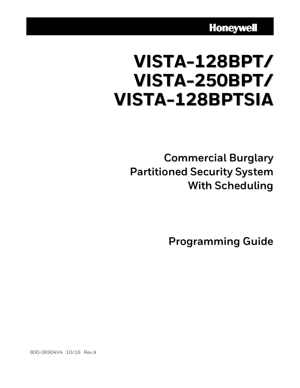 Honeywell Security Keypad Manual