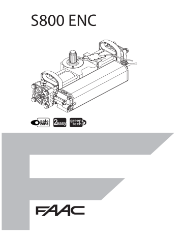 FAAC S800 ENC Instruction Manual | Manualzz