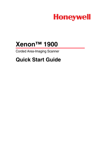 Honeywell XENON 1900 Quick Start Manual | Manualzz