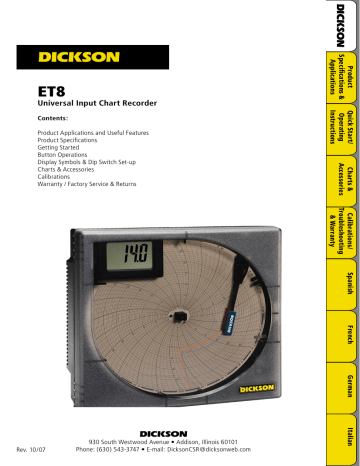 Dickson ET8 series, ET855 Schnellstart | Manualzz