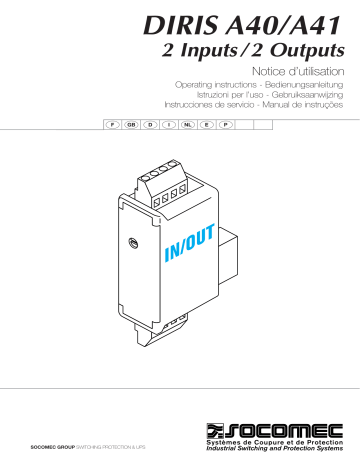 socomec DIRIS A40, DIRIS A41 Operating Instructions Manual | Manualzz