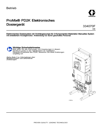 Graco 334070F, Handbuch, ProMix® PD2K Elektronisches Dosiergerät ...