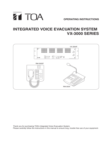 Toa VX-3000 SERIES Operating Instructions Manual | Manualzz
