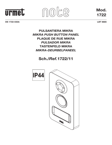 urmet domus 1722, Mikra Manual | Manualzz