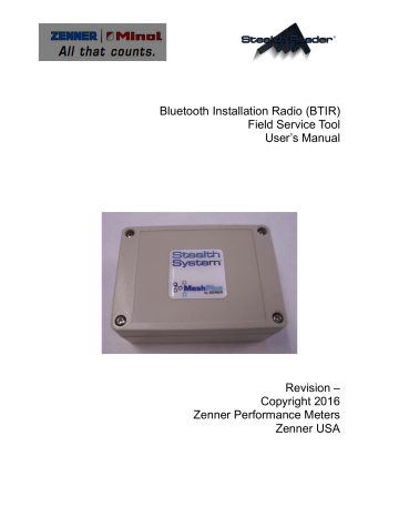 Zenner Stealth Reader 100-0023-001 User Manual | Manualzz