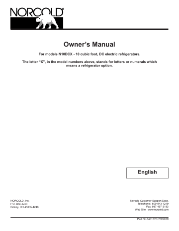 Norcold N10DC Series Owner's Manual | Manualzz