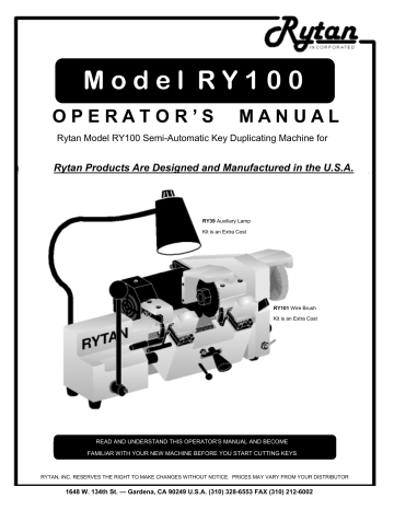 Rytan RY100 Operator's Manual | Manualzz