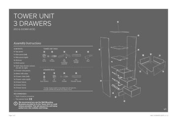Howdens TOWER UNIT 3 DRAWERS Assembly Instructions | Manualzz