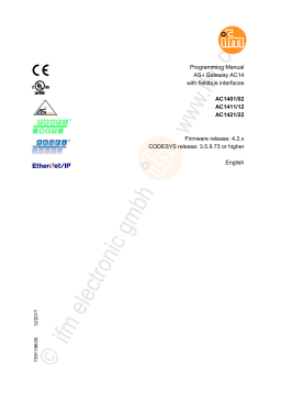 IFM AC1422 - Owner's manual, Operating instructions