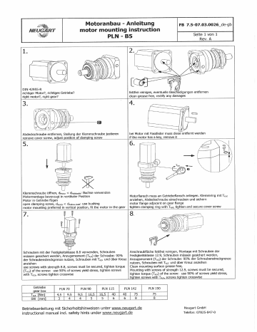 NEUGART PLN 115 Anbauanleitung | Manualzz