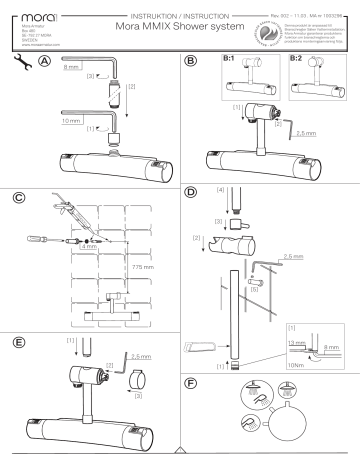 Mora Izzy Shower system Instruktion | Manualzz