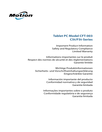 Motion CFT-003 Important Product Information Manual | Manualzz