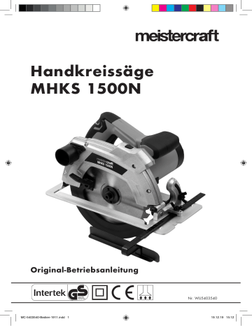 MEISTER CRAFT MHKS 1500N Originalbetriebsanleitung | Manualzz