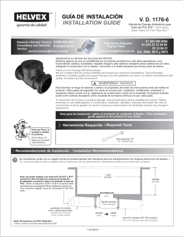 Helvex V.D. 1176-6 Guia De Instalacion | Manualzz