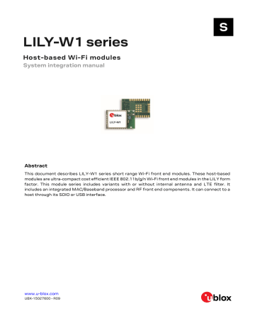 u-blox LILY-W131, LILY-W132 System Integration Manual | Manualzz
