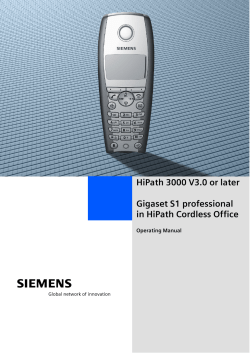 Siemens Gigaset S1 - Owner's manual, User manual | manualzz.com