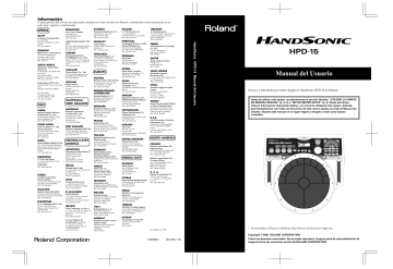 Roland HandSonic HPD-15 Manual de usuario | Manualzz