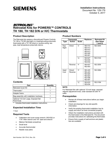 Siemens TH 180 Installation Instructions | Manualzz