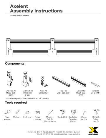 Axelent FlexCore Guardrail Assembly Instructions Manual | Manualzz
