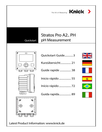 Knick Stratos Pro A2 PH Series Quick Start Manual | Manualzz