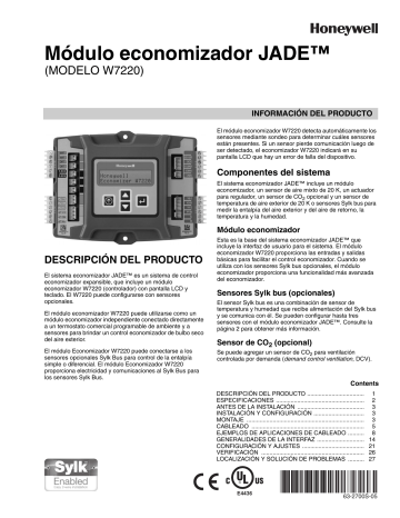 Honeywell JADE W7220 Manual de usuario | Manualzz