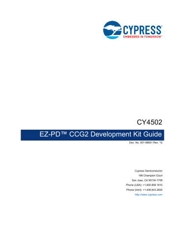 Cypress EZ-PD CCG2 Development Kit, EZ-PD CY4502 Manual | Manualzz