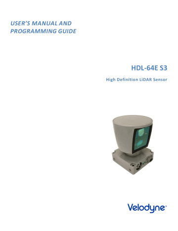 Velodyne HDL-64E S3 User's Manual And Programming Manual | Manualzz